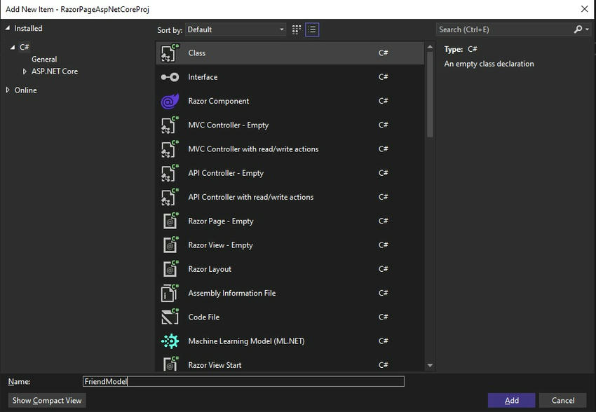 Overview of Razor Views, Razor Pages and Razor Components